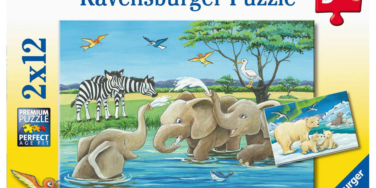 Ravensburger - Baby Safari Animals Puzzle 2x12 pieces | Ravensburger ...