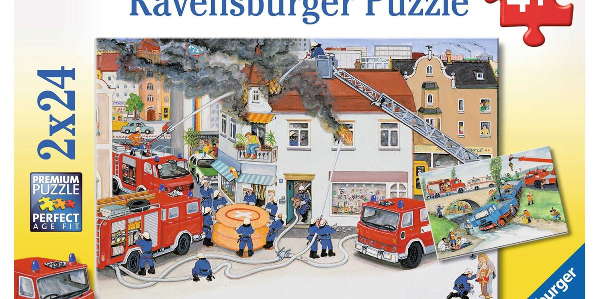 Ravensburger - Busy Fire Brigade Puzzle 2x24 pieces | Ravensburger ...